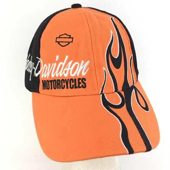Harley-Davidson | Accessories | Vtg Harley Davidson Flames Hat All Over ...